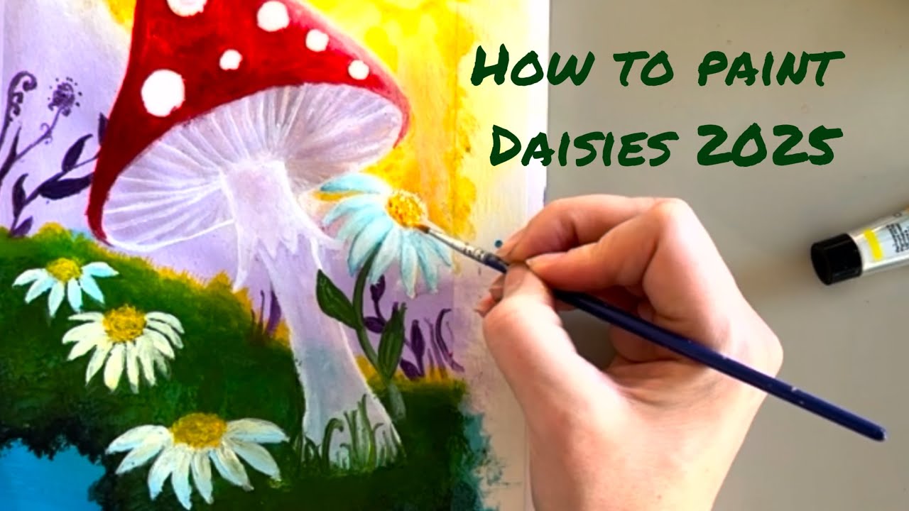 How to paint daisies in acrylics for beginners 2025 - YouTube