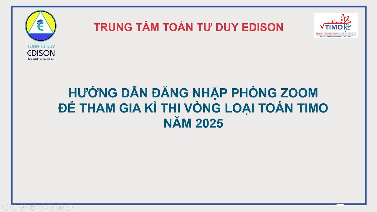 Hướng dẫn đăng nhập Zoom thi vòng loại Toán Timo 2025 | ThS. Vũ Tiến ...