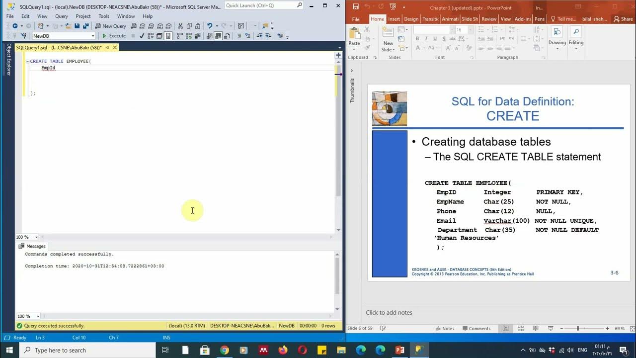 شرح أساسيات Sql الجزء الأوّل Youtube