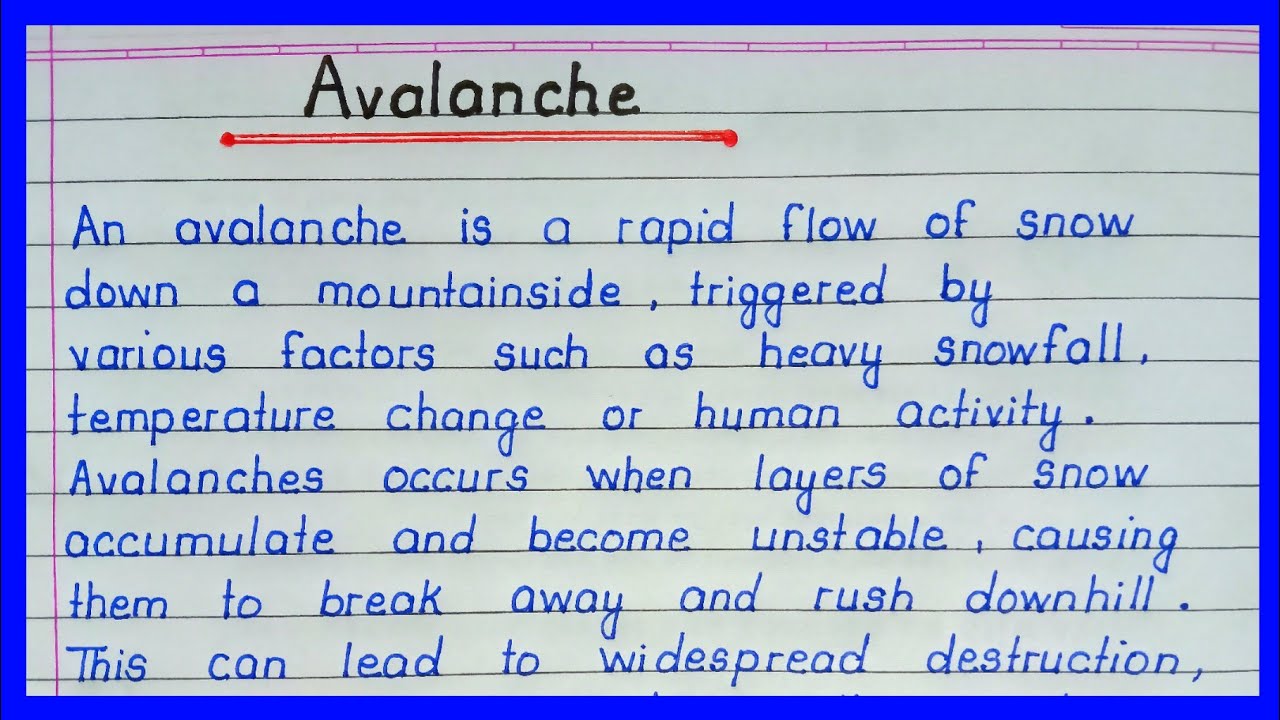 Essay on Avalanche in English || Avalanche Essay in English || Short ...