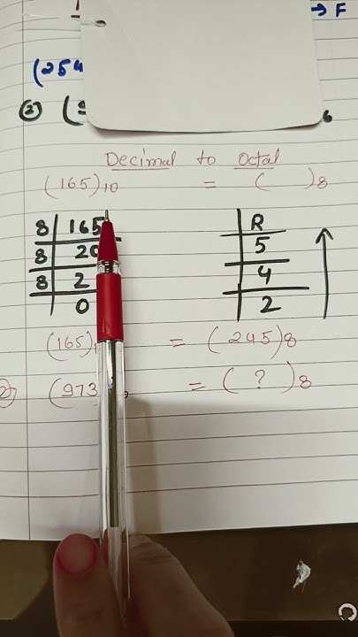 Decimal to octal conversion ||computer number system #youtubeshorts #shortsvideo - YouTube