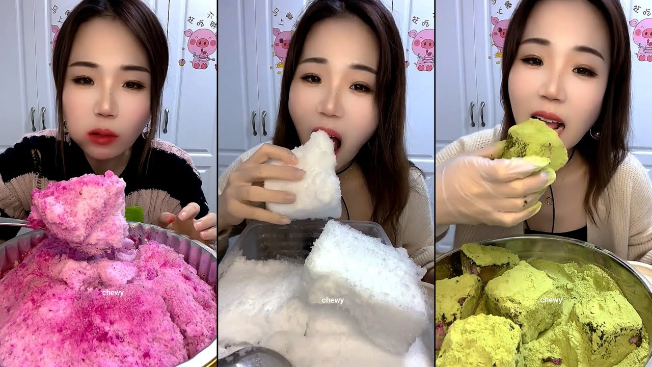 her ice eating asmr - YouTube