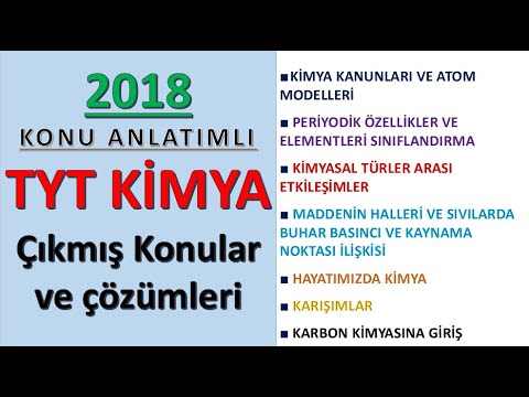 2018 TYT KİMYA ÇIKMIŞ KONULAR VE KONU ANLATIMLI ÇÖZÜMLERİ 2021 ÖSYM KİMYA KONU ANALİZLERİ ÖRNEK ÇÖZ