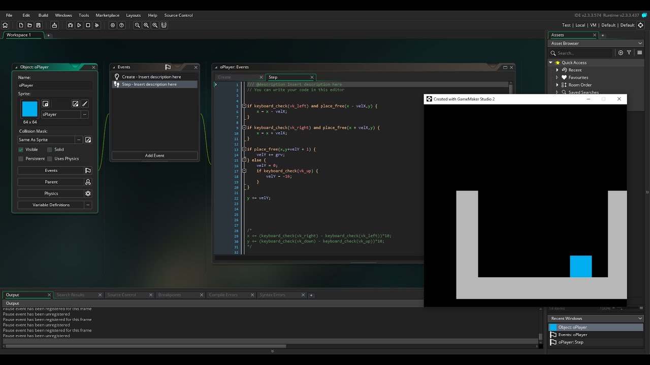 Game Maker Studio 2. Colisiones y gravedad. - YouTube