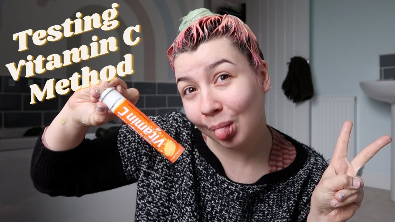 Testing The Vitamin C Method on Red and Green Hair - YouTube