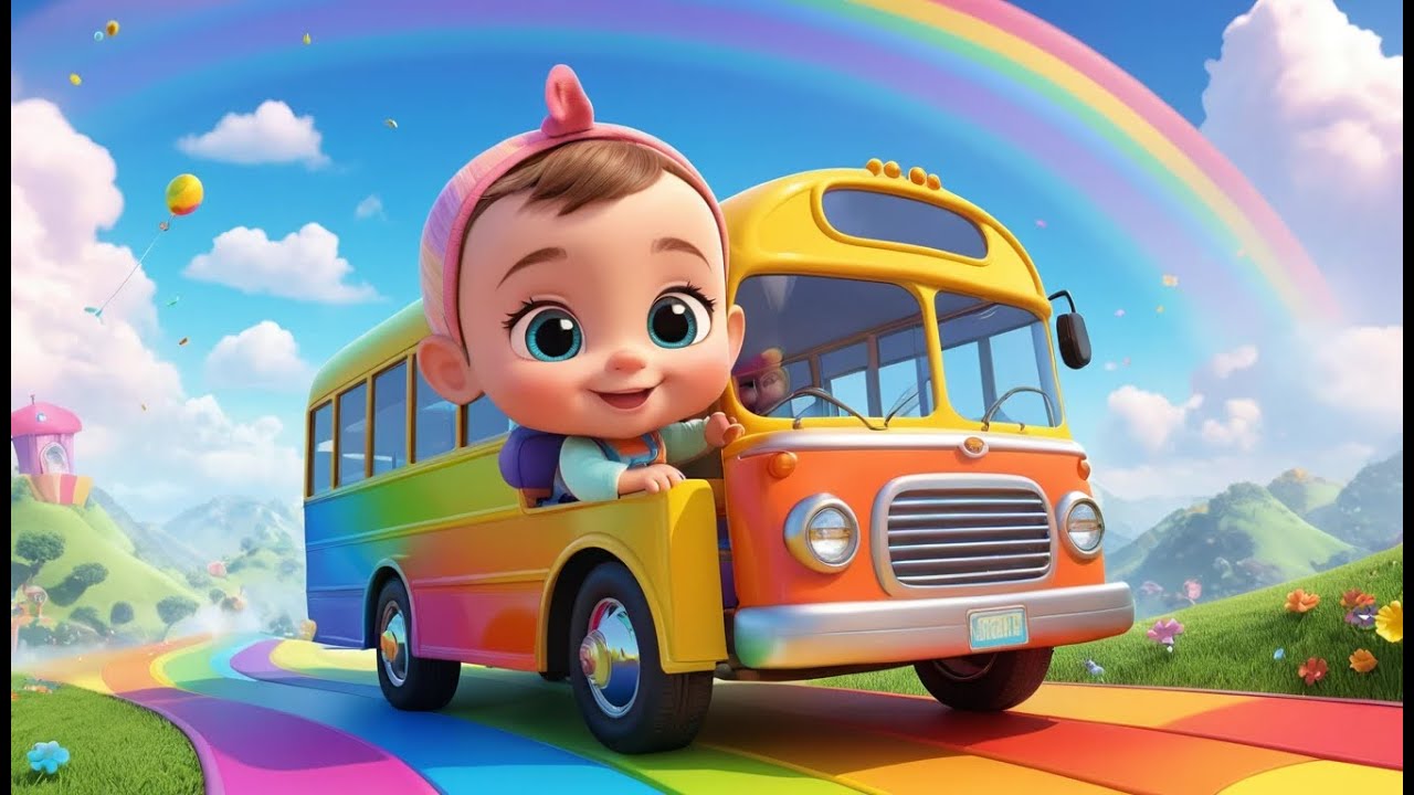 Baby’s Morning Routine Song in the Rainbow School Bus | Fun Baby Song ...