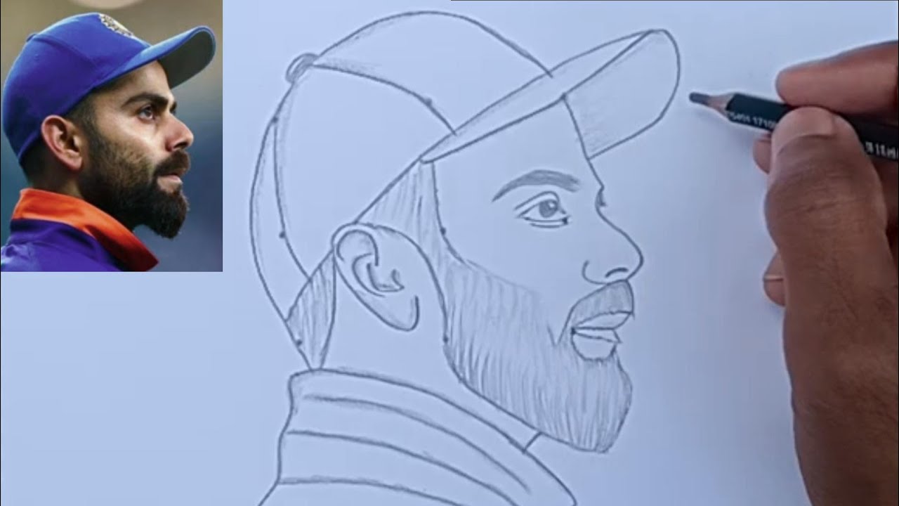 how to draw virat kohli easy || Sapahar art studio - YouTube