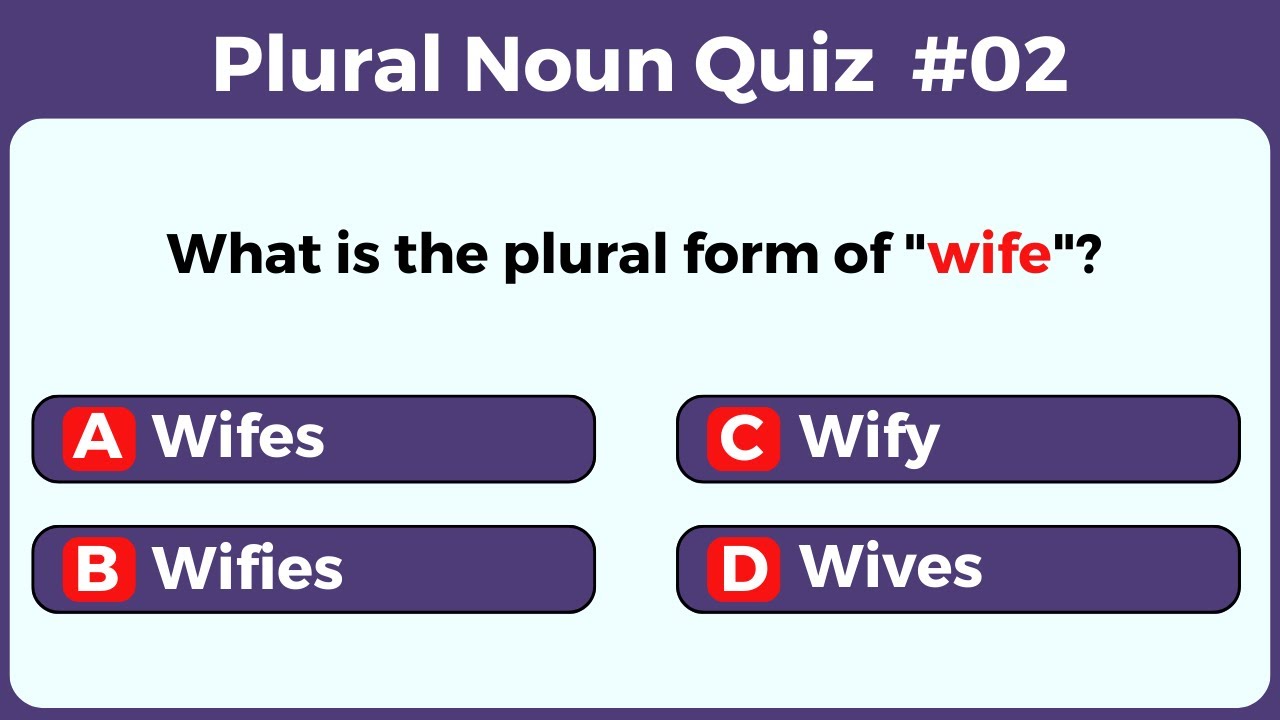 Plural English Quiz #02 | English Grammar Test | @EnglishQuizMastery ...