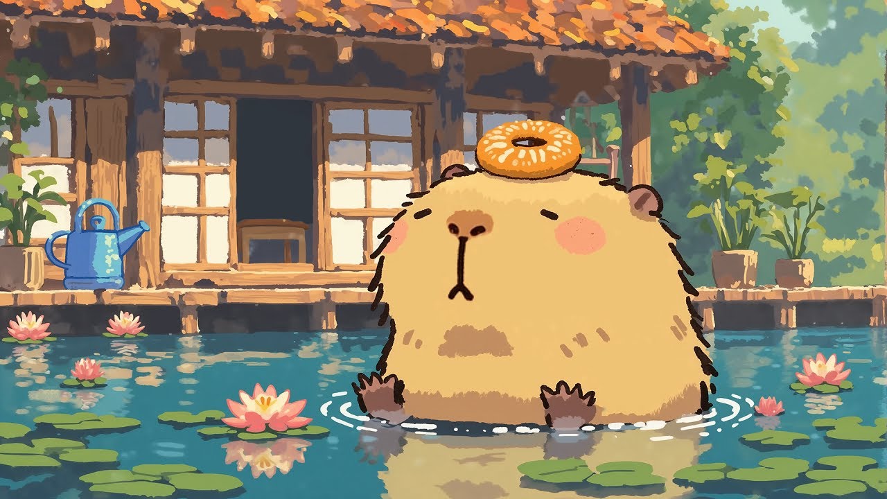 Capybara So Cute🌟🌱 3 Hour Lofi Capy | [Chill Music ~ Lofi Beats To ...