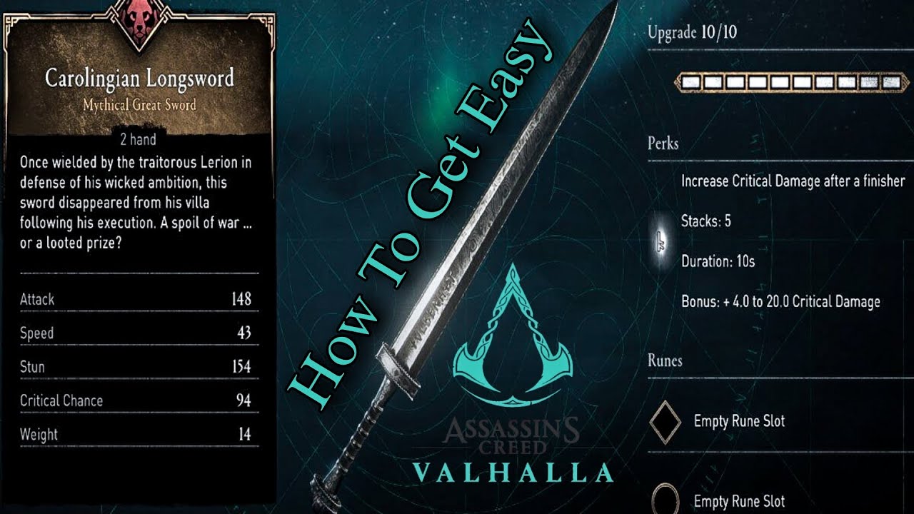 Assassin's Creed Valhalla - Carolingian Longsword Location How To Take ...