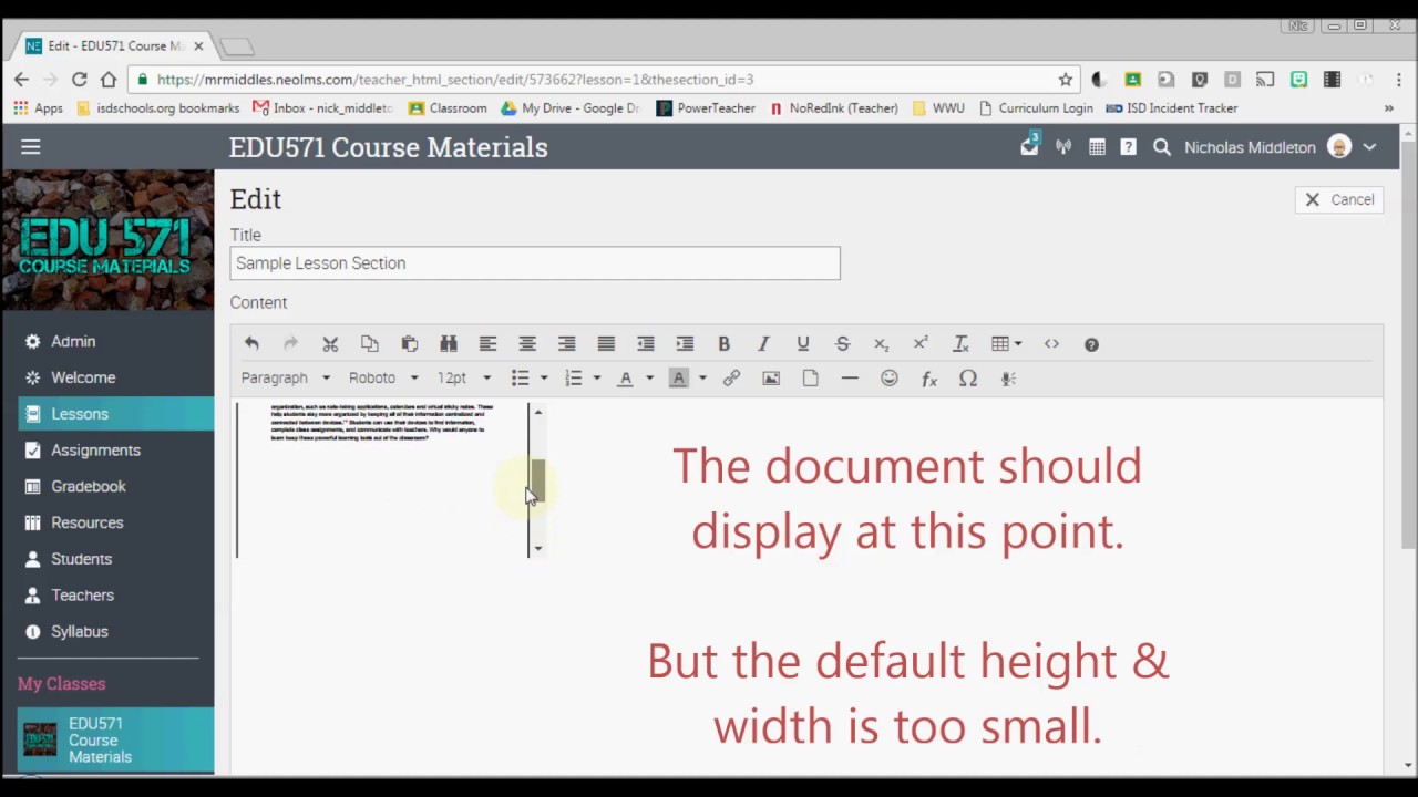 NEO LMS Tip How to Embed a Document - YouTube