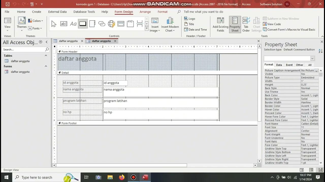 Tutorial membuat Database di MS.ACCESS - YouTube