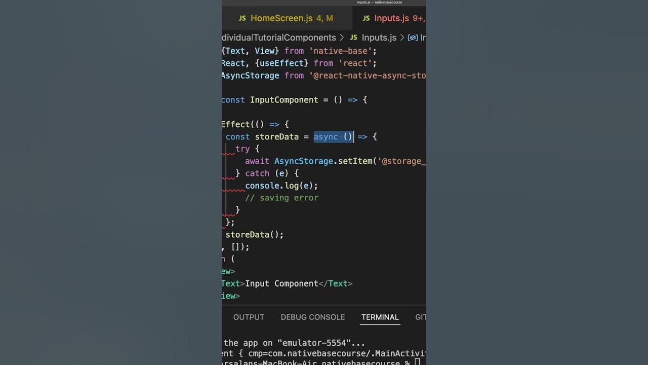 React Native Async Storage Quick Start Shorts Reactnative Youtube