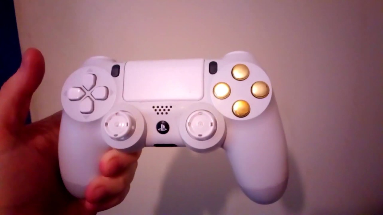 Custom White & Gold Ps4 Slim Controller 🎮 - YouTube