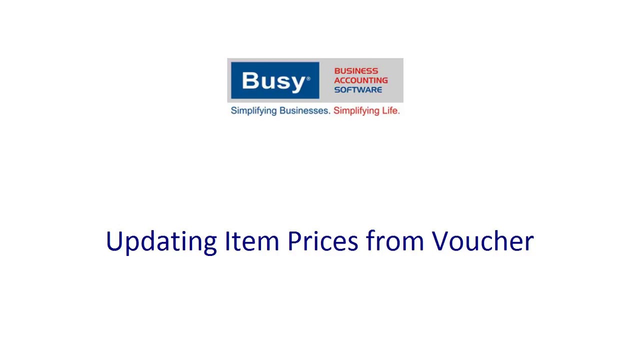 Updating Item Prices From Voucher In Busy Hindi Youtube