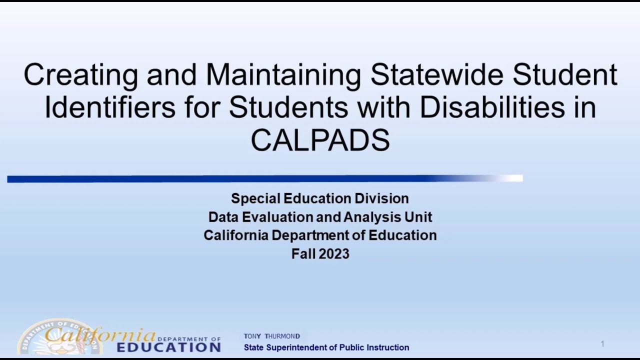 Creating and Maintaining Statewide Student Identifiers for Students ...