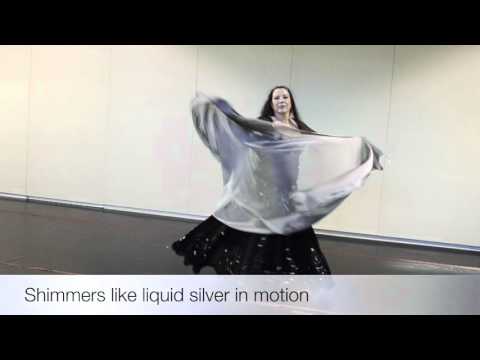 Silver Iridescent Silk Chiffon Belly Dance Veil