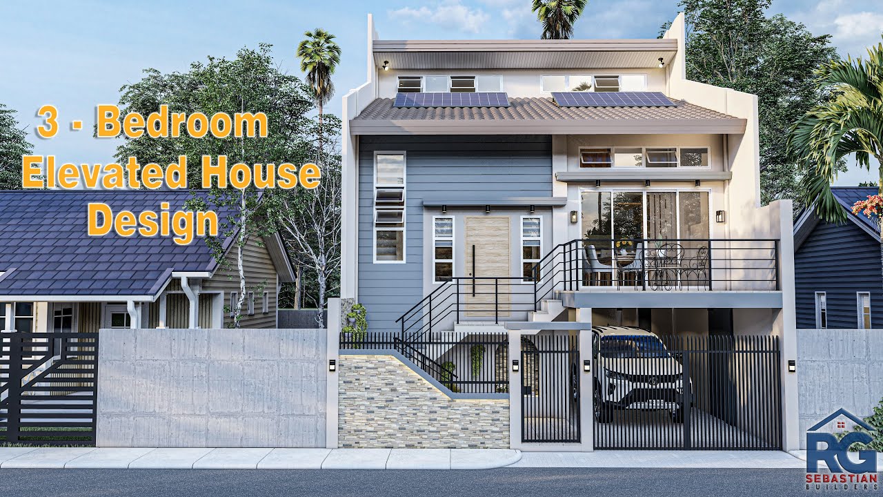 3-Bedroom Elevated House Design (lot area 12 x 8m) - YouTube
