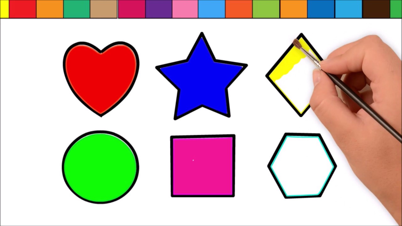 How to draw Shapes with colours Easily for Kids || Shapes Colouring ...