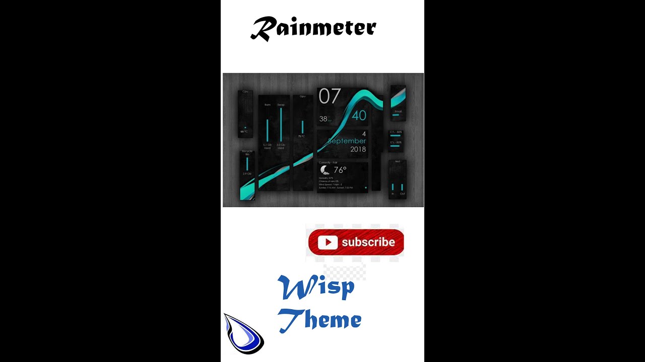 Wisp Theme For Windows | Rainmeter | #Shorts - YouTube