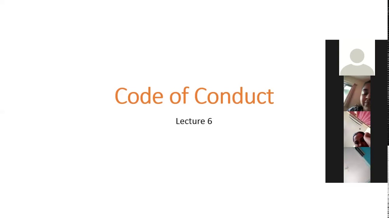 Lecture 6 - Code of Conduct - YouTube