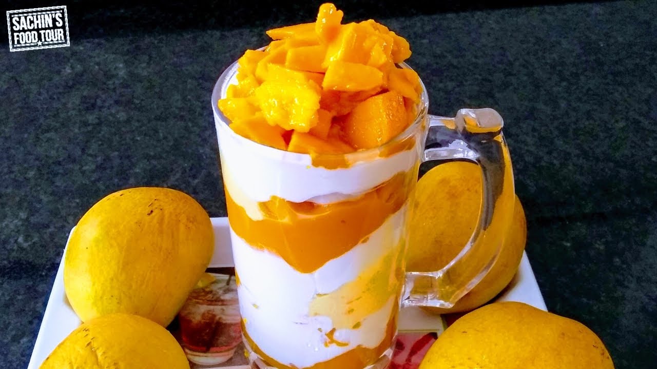 Mango with Cream Recipe | Delicious Mango Dessert | Homemade Mango Ice ...