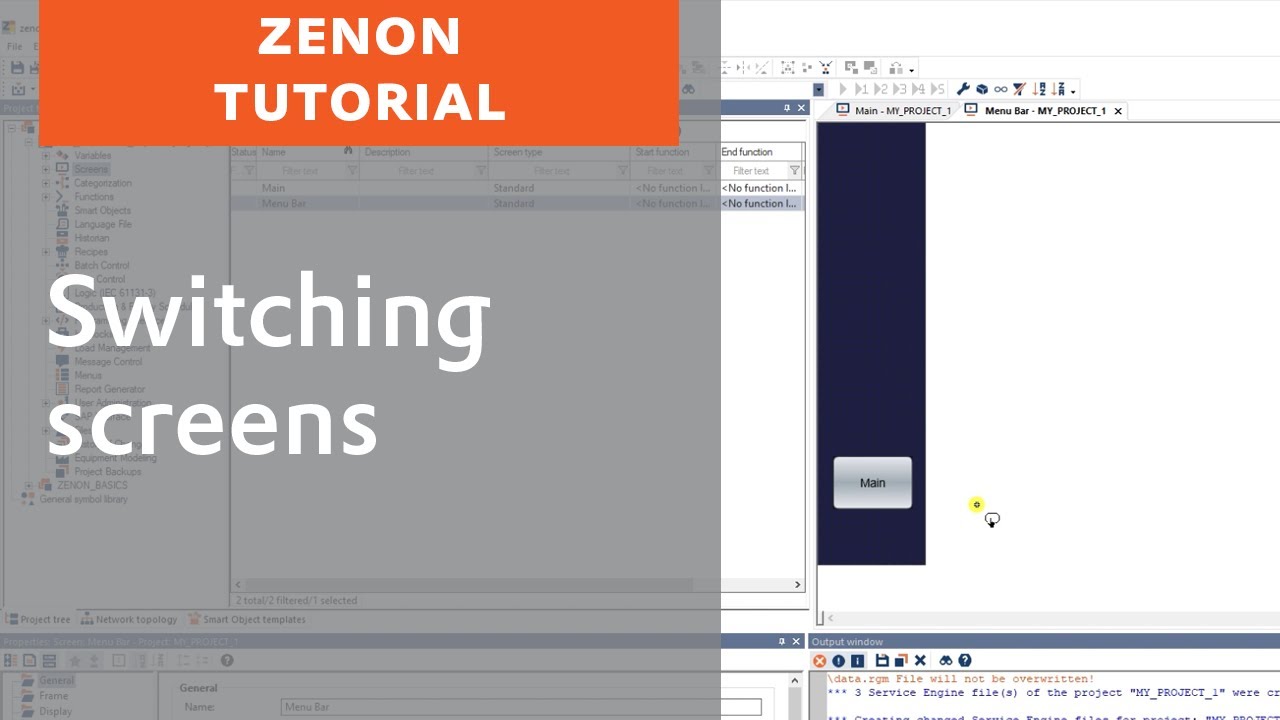 Switching screens in zenon - YouTube