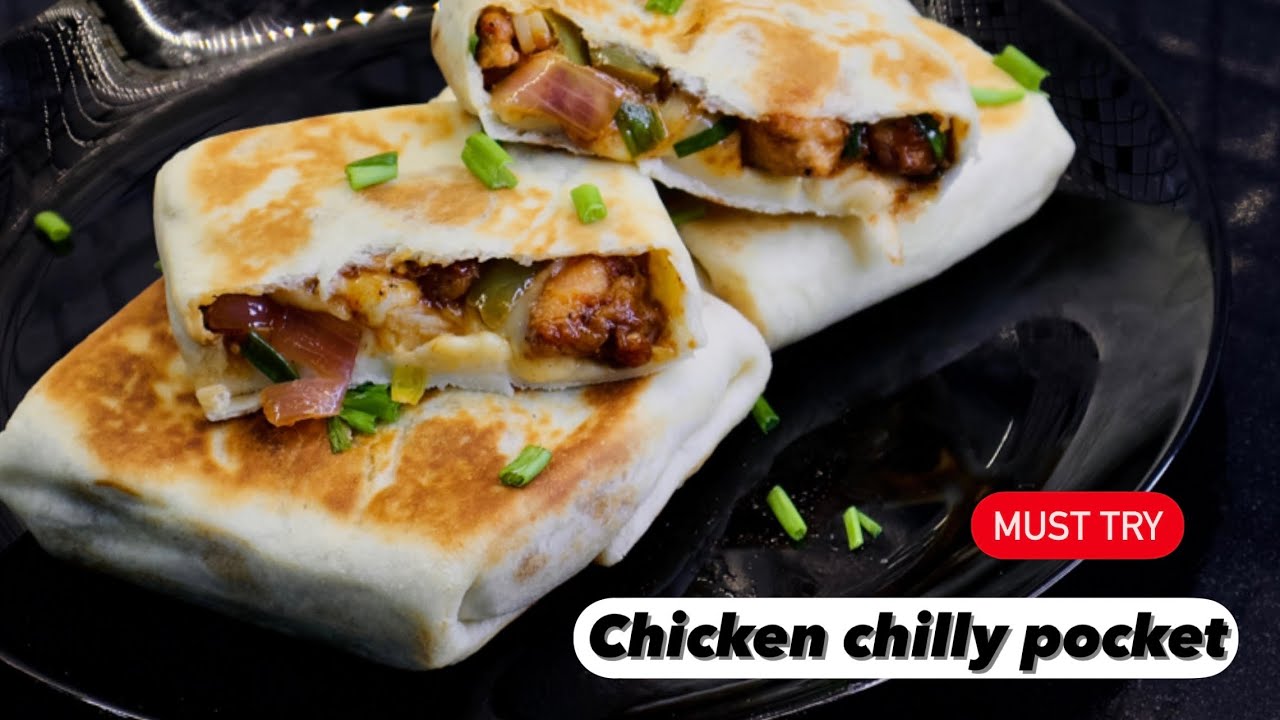 Chicken chilly pocket || Tasty snack recipe || food fiesta family ...