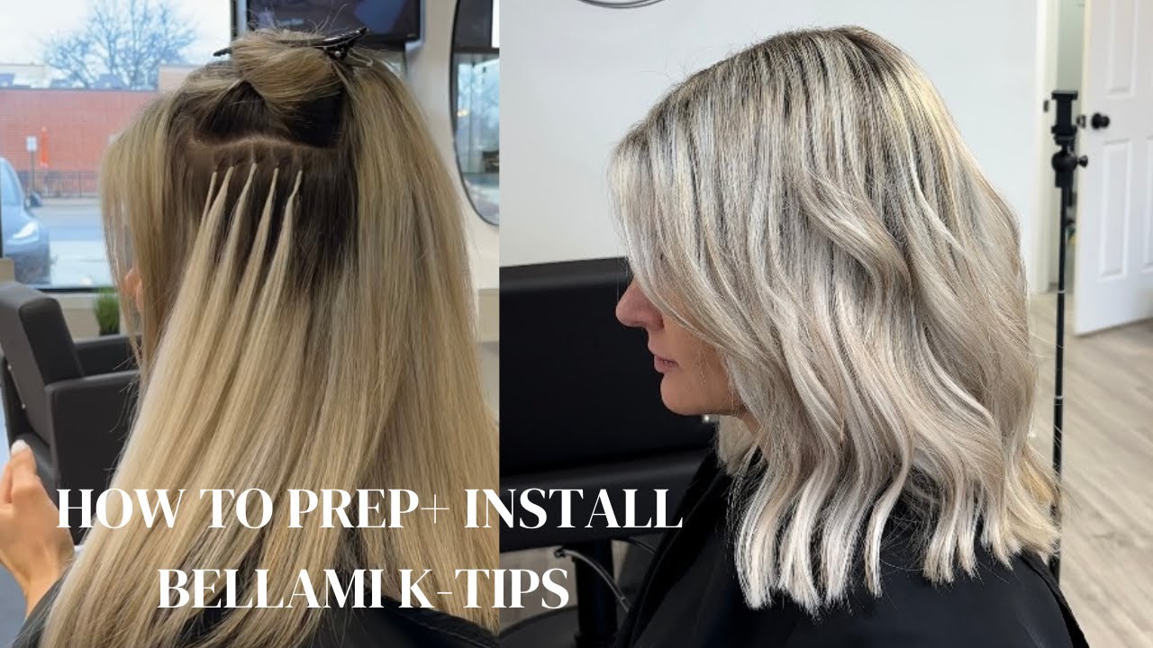HOW TO PREP INSTALL K TIP EXTENSIONS BELLAMI K TIPS ASH BLONDE