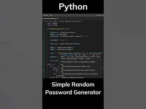 Tired of making new passwords? #shorts #python #coding - YouTube