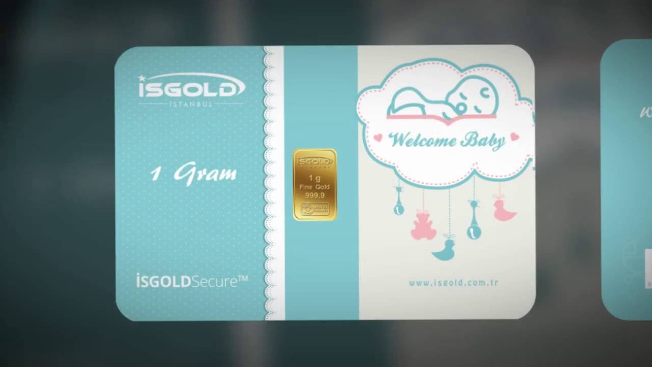 1 gram Newborn/ Welcome Baby gold bar - YouTube