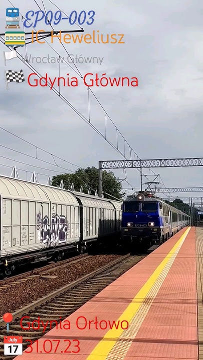 Przelot pociągu EP09-003 z składem IC Heweliusz relacji Wrocław Główny - Gdynia Główna - YouTube