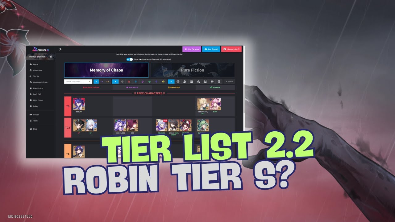 Update Tier List 2.2 | Robin Worth Kah Untuk di Pull? - Honkai Star ...