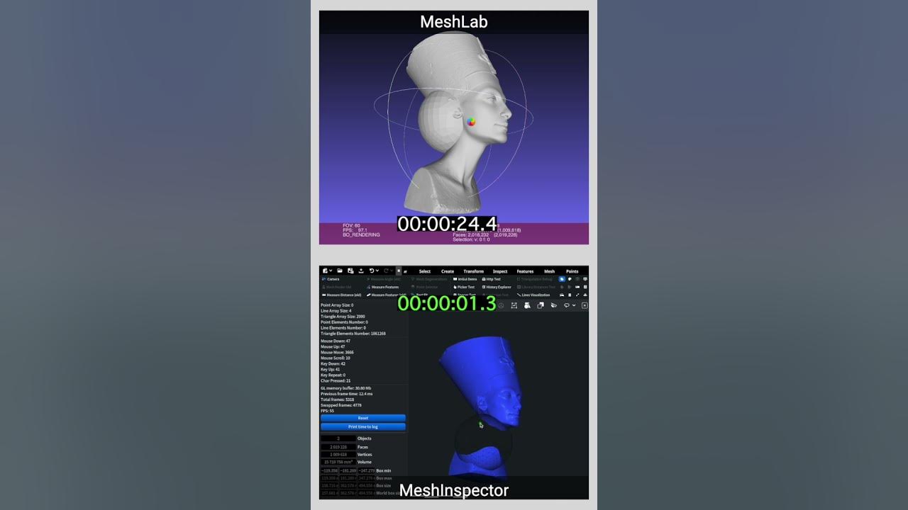 ⚡️ Real-Time Boolean Operations: MeshInspector vs. MeshLab Comparison - YouTube