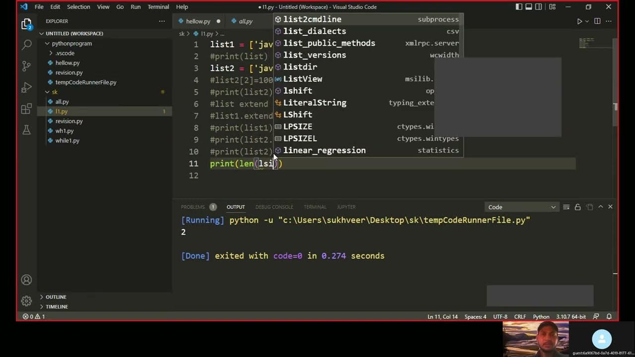Python Lists And List Functions | Python Tutorials For Absolute Beginners In Hindi #9 - YouTube