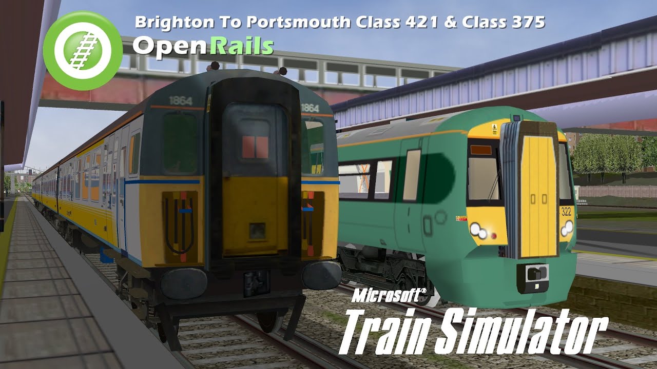 OpenRails - Brighton To Portsmouth Westcoastway Route Addon (MSTS) Class 421 & Class 375 - YouTube