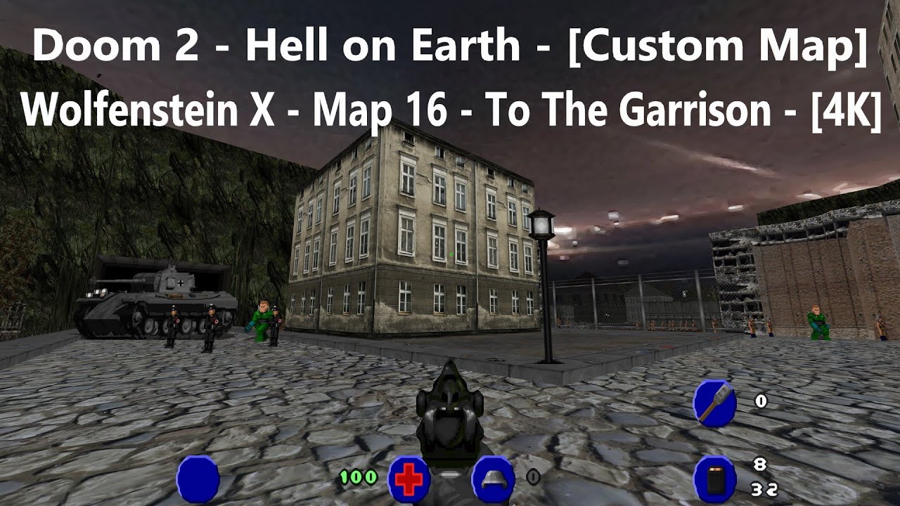 Doom 2 - Wolfenstein X - Map 16 - To The Garrison - [4K] - [100%] - YouTube