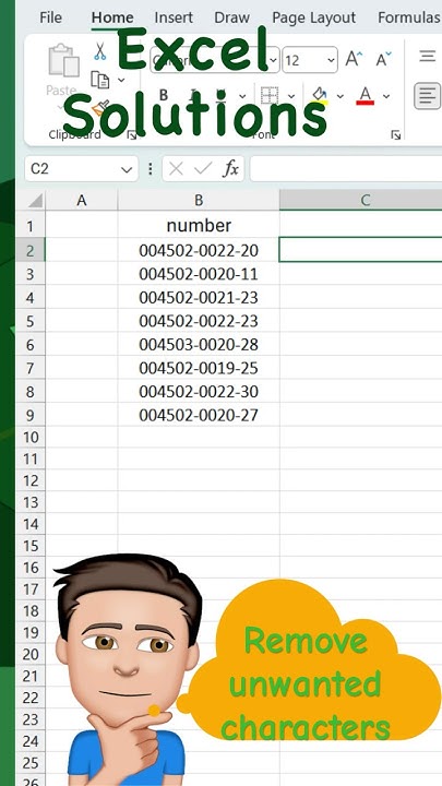 Easily Remove unwanted characters from Excel Cells! - YouTube