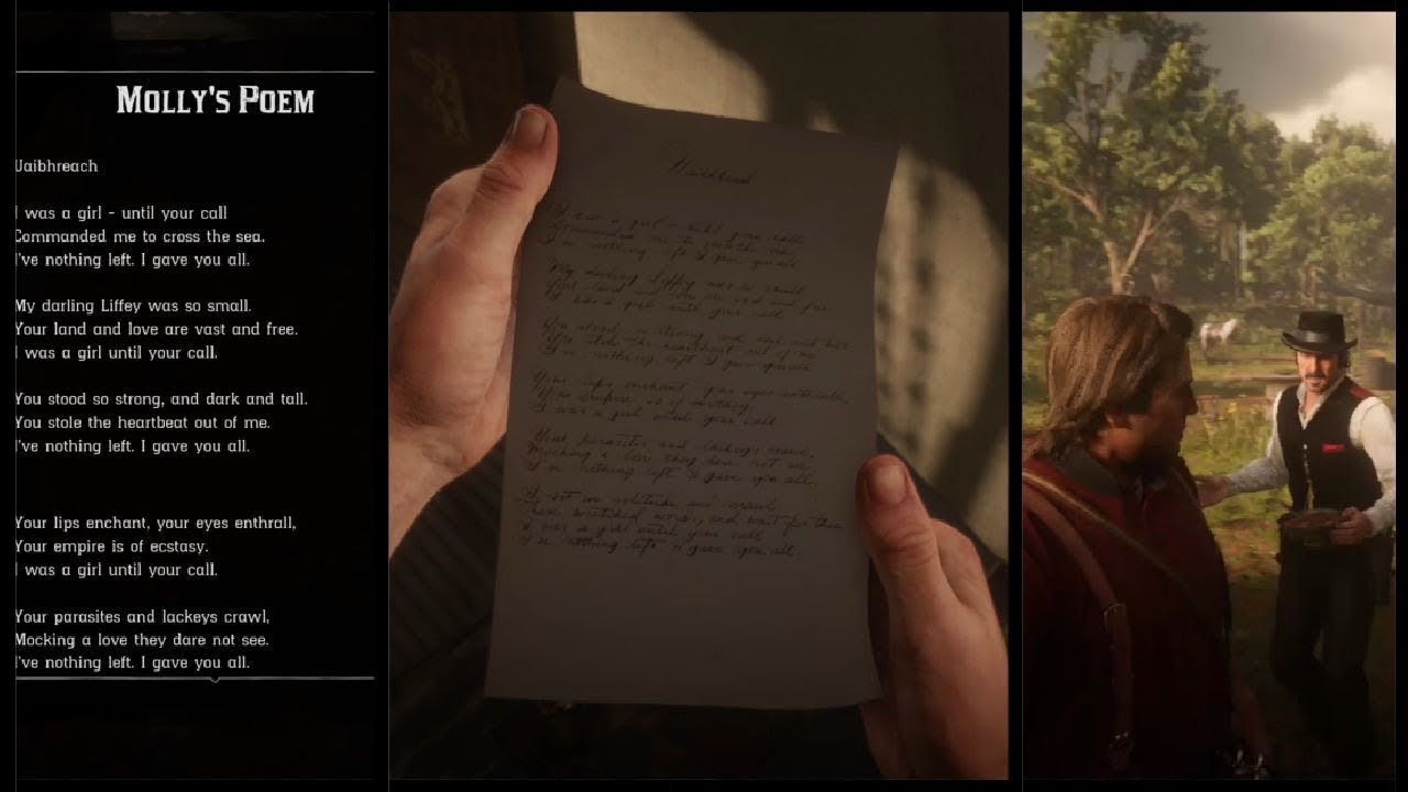 Arthur Finds Molly’s Hidden Poem Then Dutch Walks Up | Red Dead ...