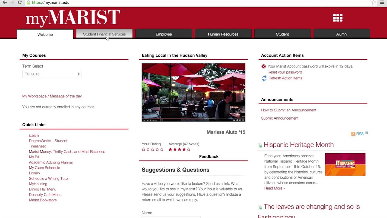 How To: View Outstanding Financial Aid Requirements On Your myMarist ...
