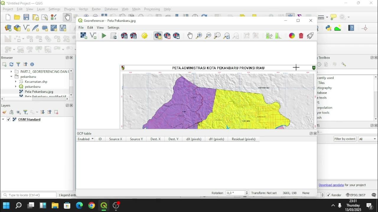 Cara Melakukan Georeferencing pada QGIS (Dengan sistem koordinat WGS 84) - YouTube