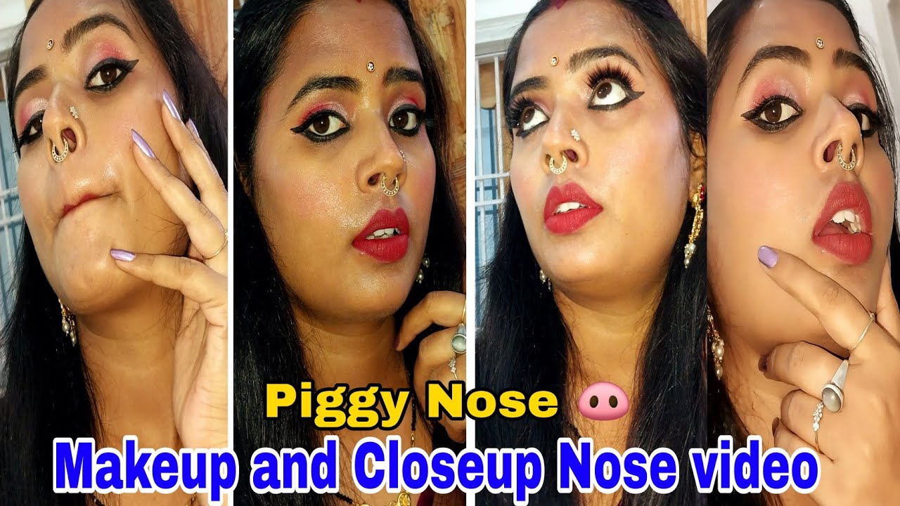 😈makeup look and PIGGY nose 🐽 - YouTube