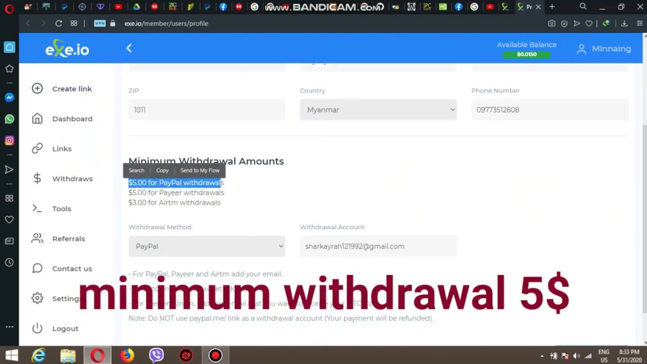 exe.io highest payment proof | earn money by linkshortner website ...