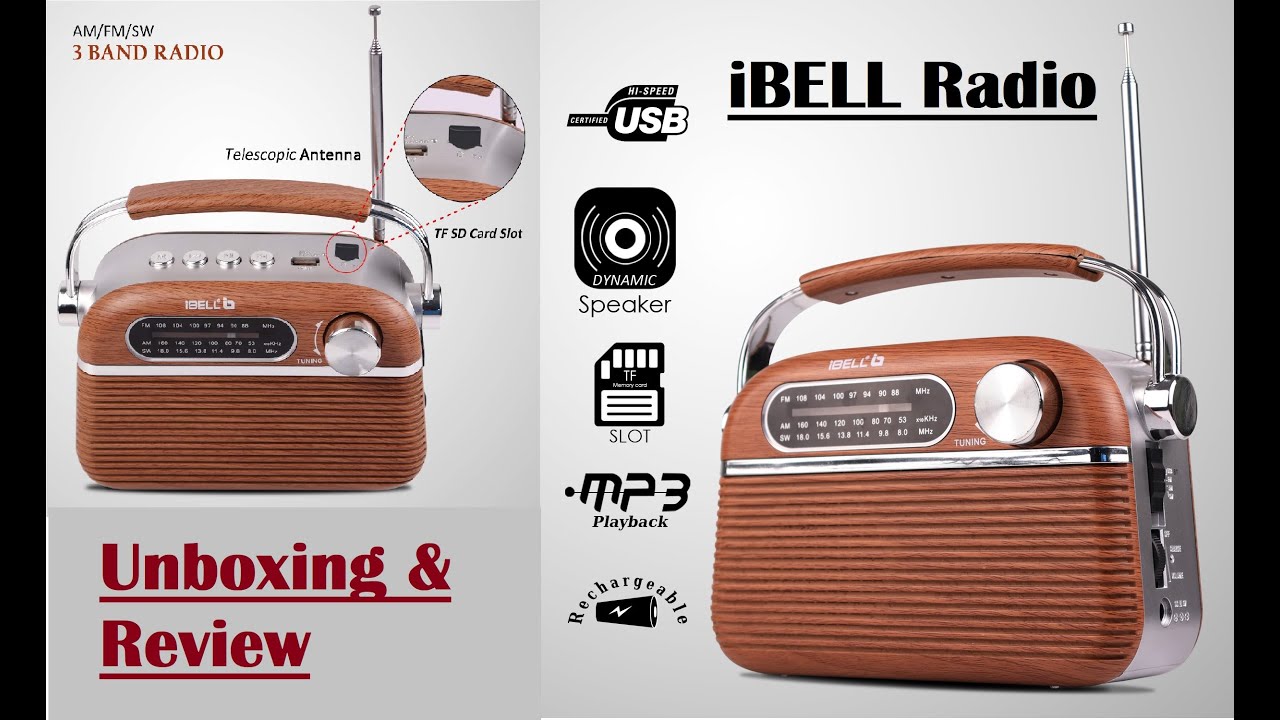 iBELL FM AM Radio.Bluetooth radio.Unboxing & Review - YouTube