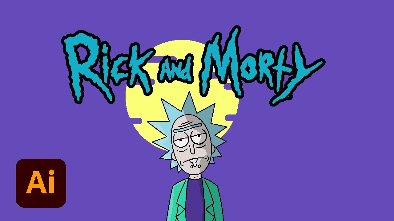 Adobe Illustrator Beginner Tutorial | How to Draw Rick and Morty ...