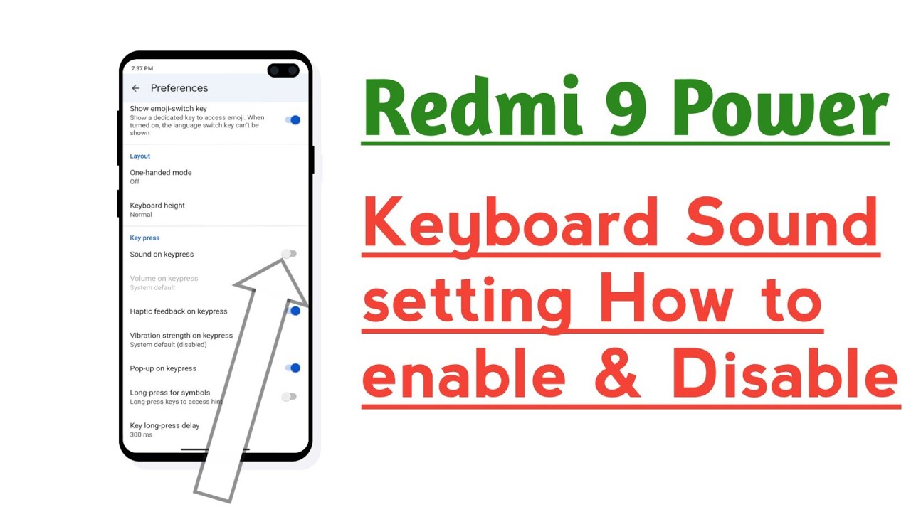 Redmi 9 Power Keyboard Sound setting How to enable & Disable - YouTube