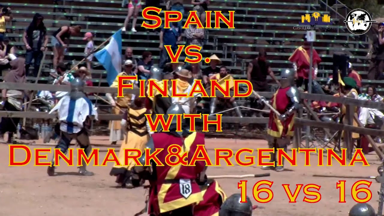 Finland with Denmark&Argentina vs. Spain, 16 vs. 16, Buhurt Fight - YouTube