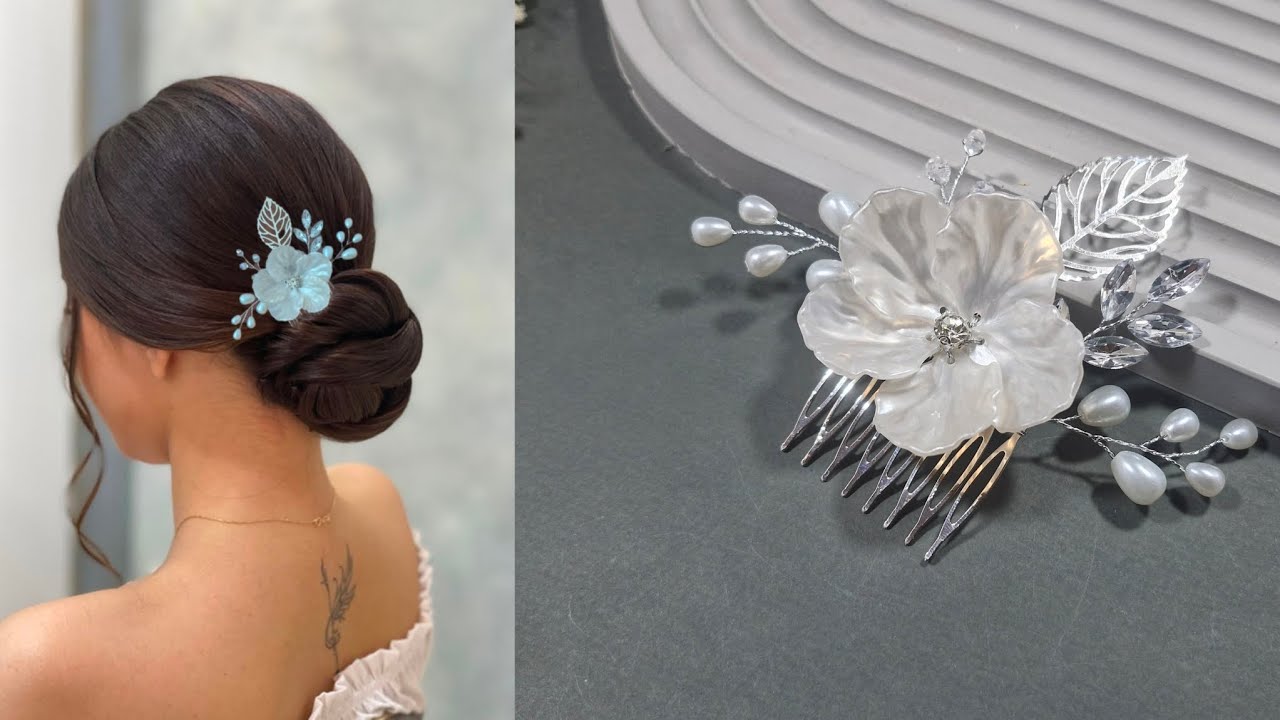 Floral Hair Comb / Let's make an elegant and fancy hair comb. - YouTube