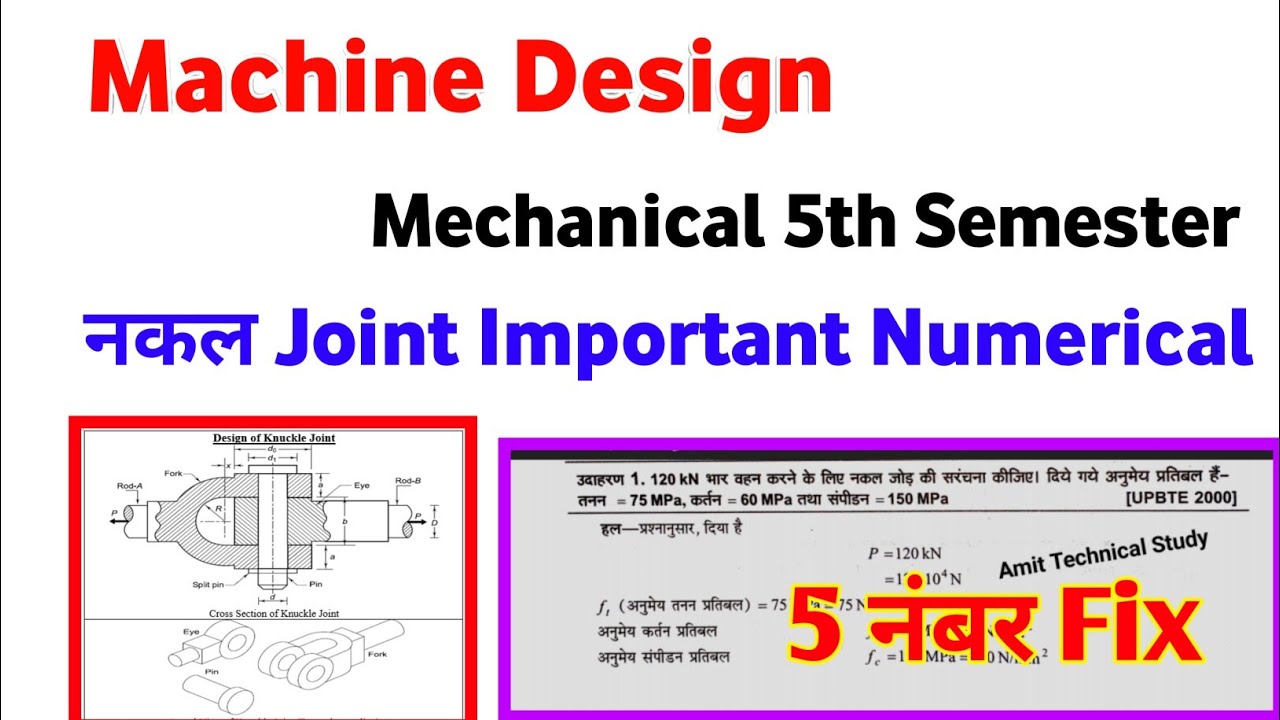 mechanical 5th semester machine design | knuckle joint numericals ...
