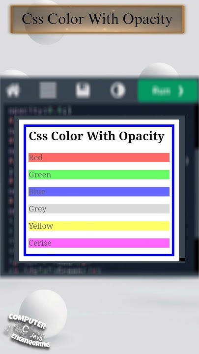 𝐂𝐬𝐬 𝐂𝐨𝐥𝐨𝐫 𝐖𝐢𝐭𝐡 𝐎𝐩𝐚𝐜𝐢𝐭𝐲 | #css #colors #opacity #html #style #design #css3 #tags ...